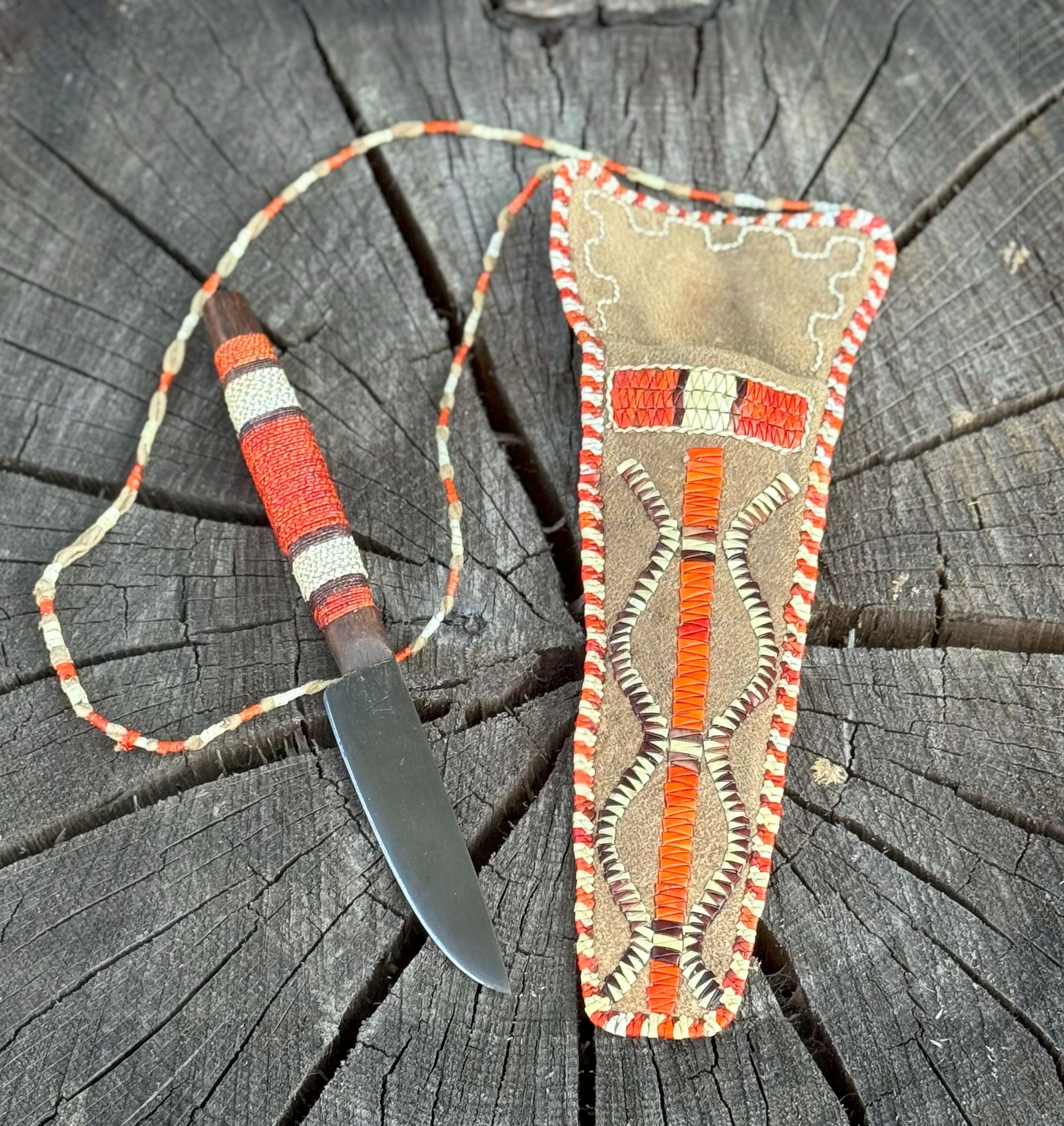 Ottawa Quilled Neck Knife – Contemporary Longrifle Association