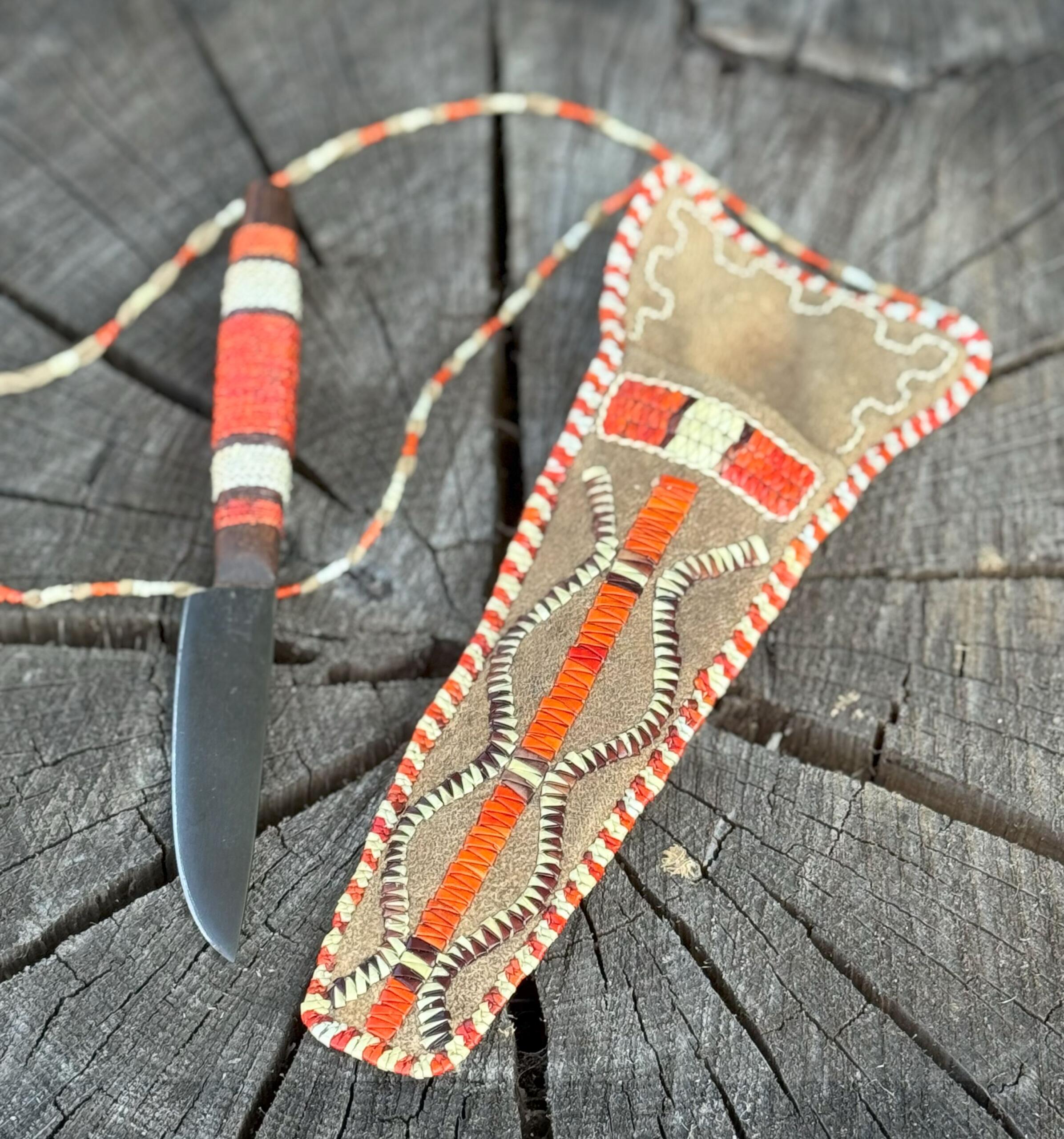 Ottawa Quilled Neck Knife – Contemporary Longrifle Association