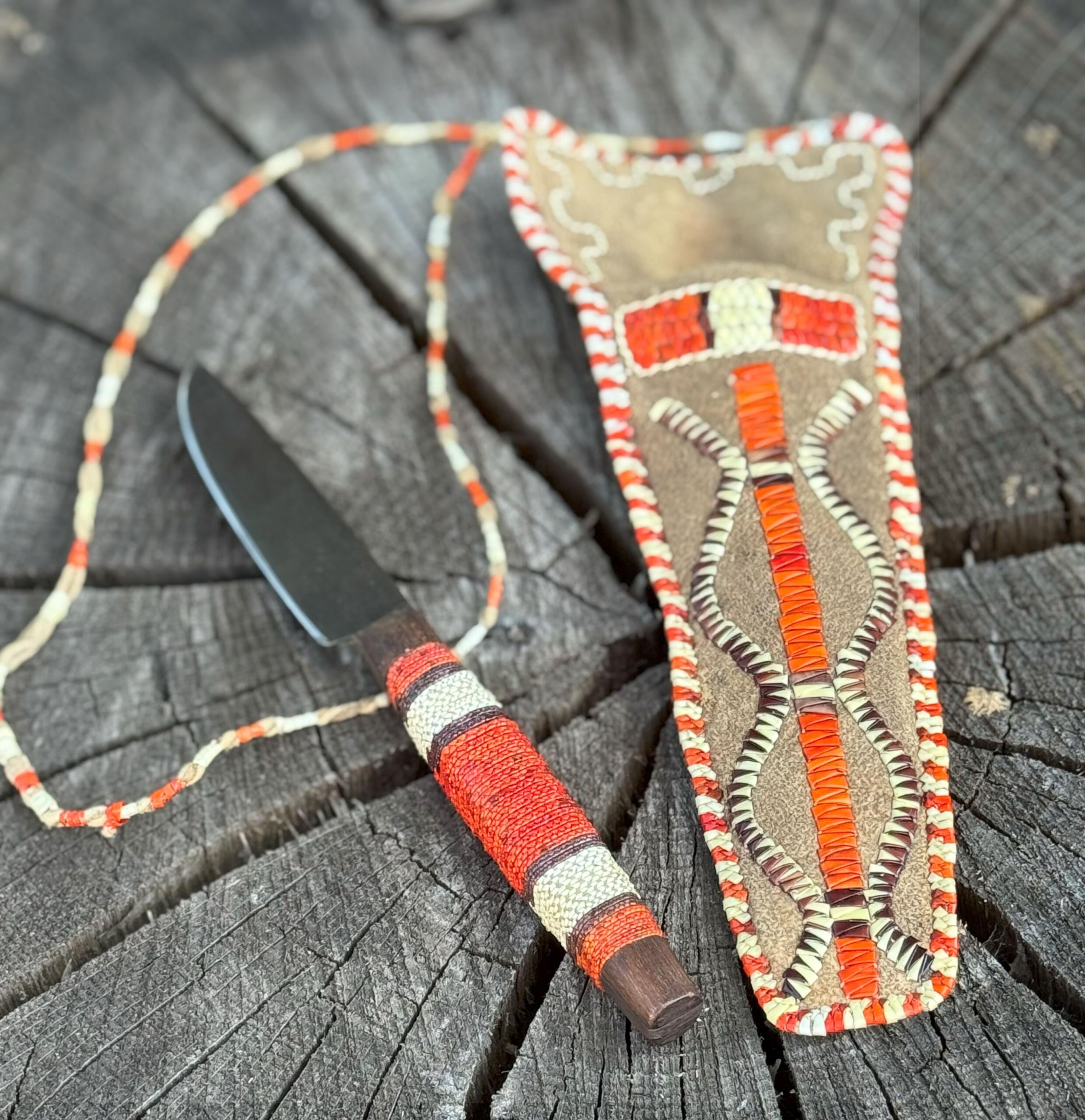 Ottawa Quilled Neck Knife – Contemporary Longrifle Association