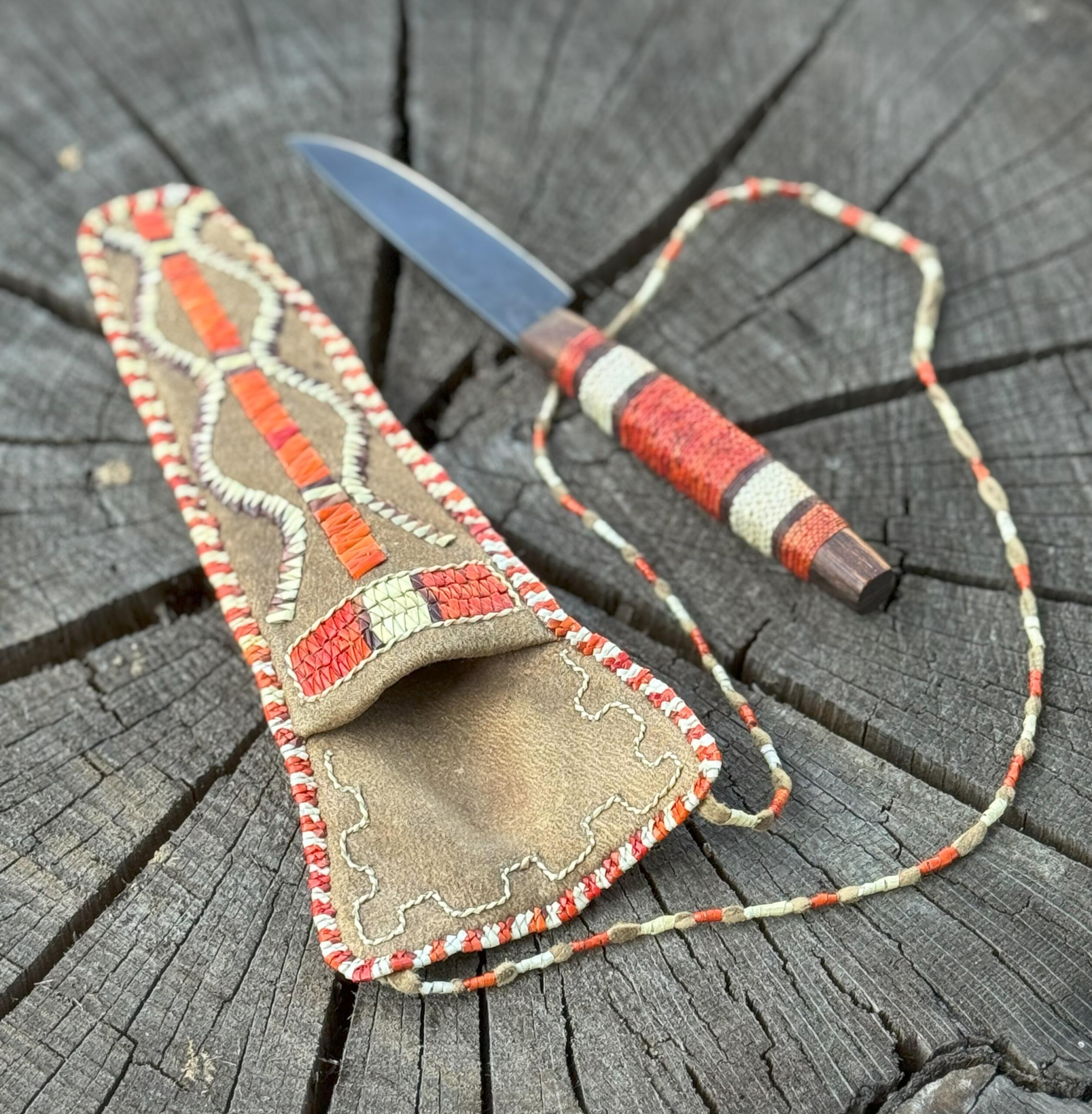 Ottawa Quilled Neck Knife – Contemporary Longrifle Association