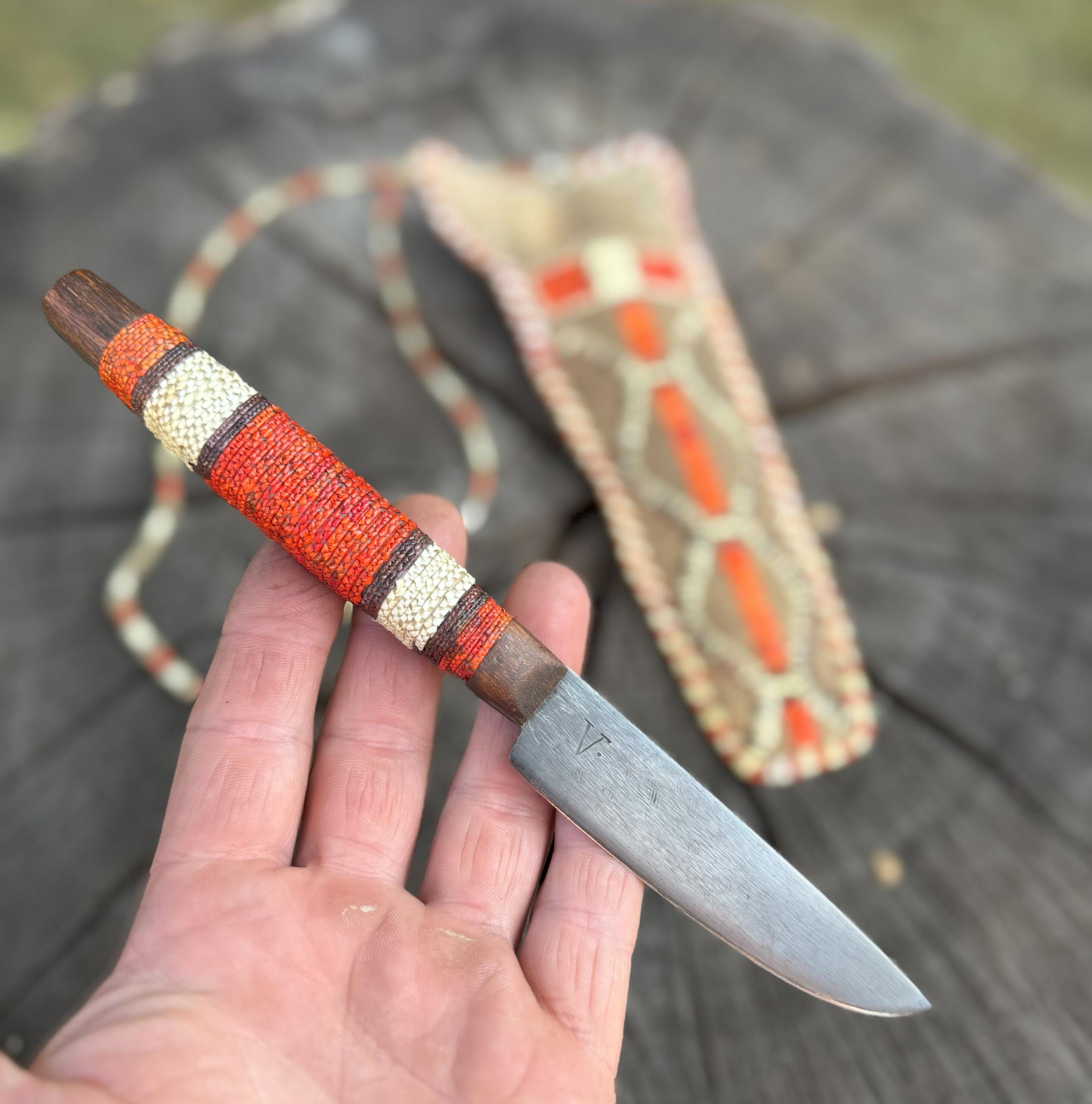 Ottawa Quilled Neck Knife – Contemporary Longrifle Association