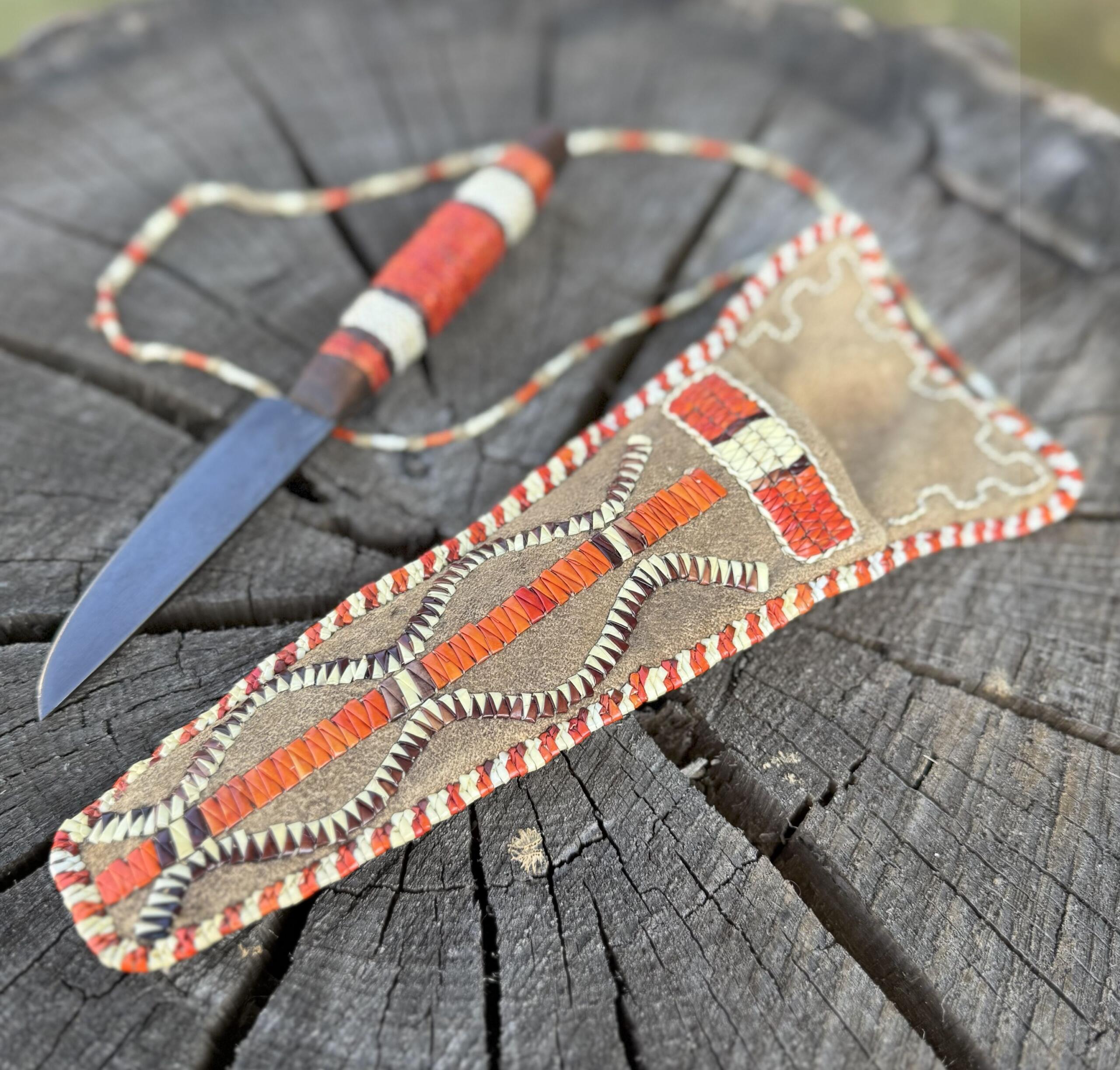 Ottawa Quilled Neck Knife – Contemporary Longrifle Association